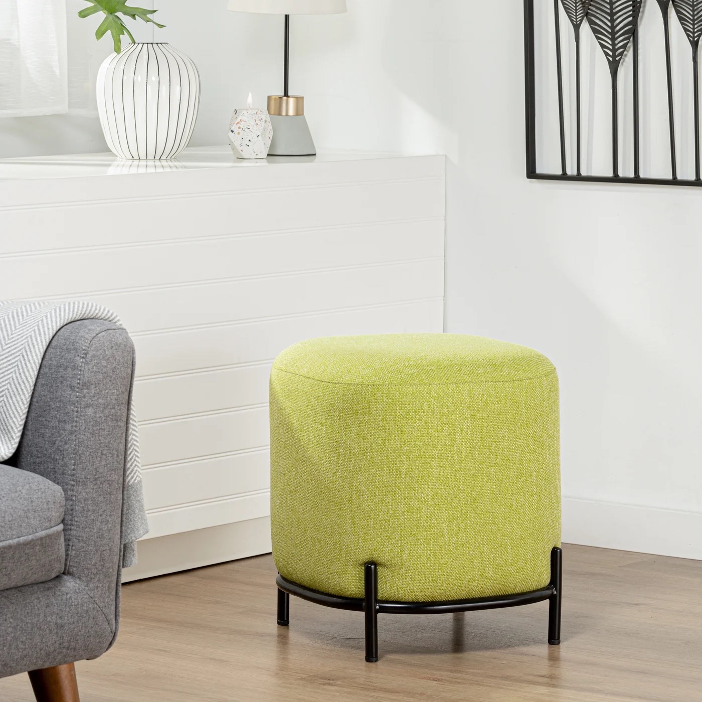 Pender Pin Leg Ottoman * Green - Khaya Home Decor & Design