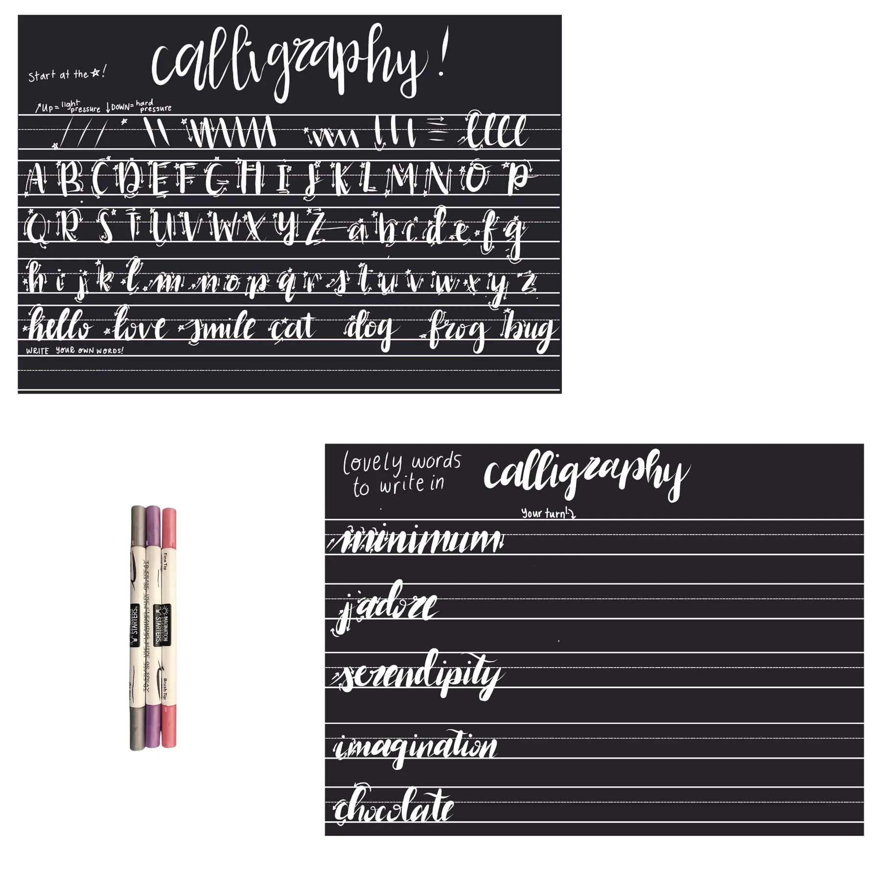 Calligraphy Set with 3 markers - The Periwinkle Shoppe