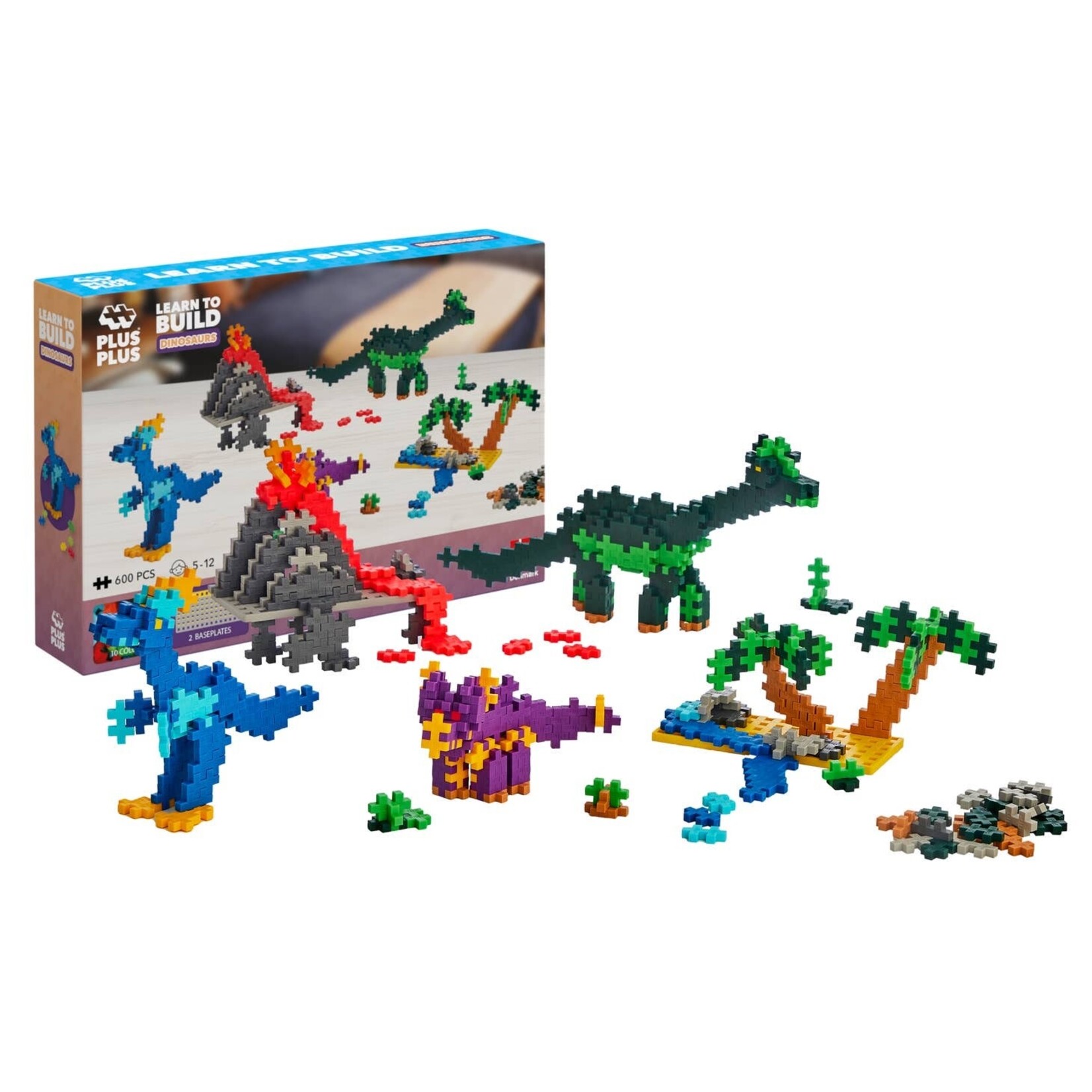 Plus Plus Learn to Build Block 400 piece Set - Dinosaurs - The Periwinkle Shoppe