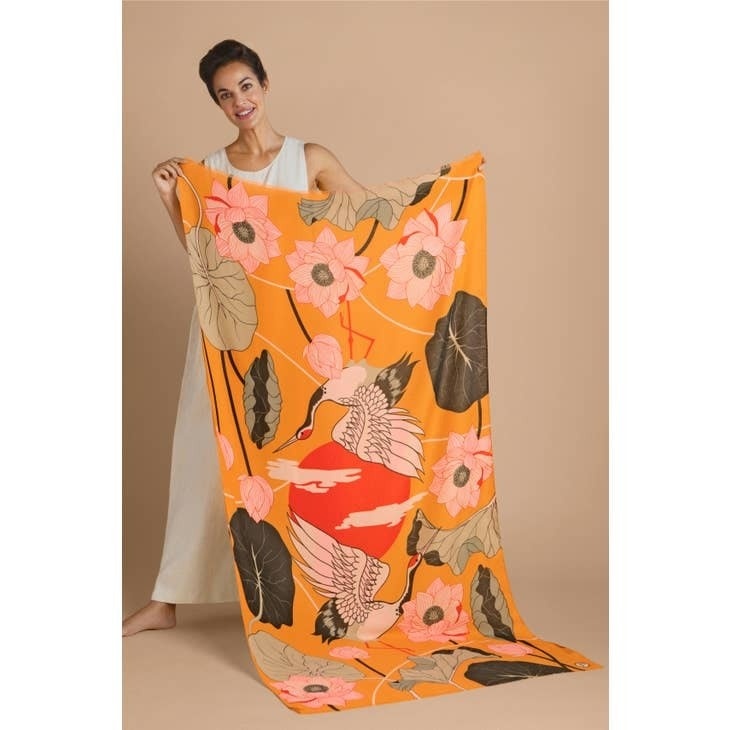 Powder Design Crane at Sunrise Scarf Mustard - The Periwinkle Shoppe