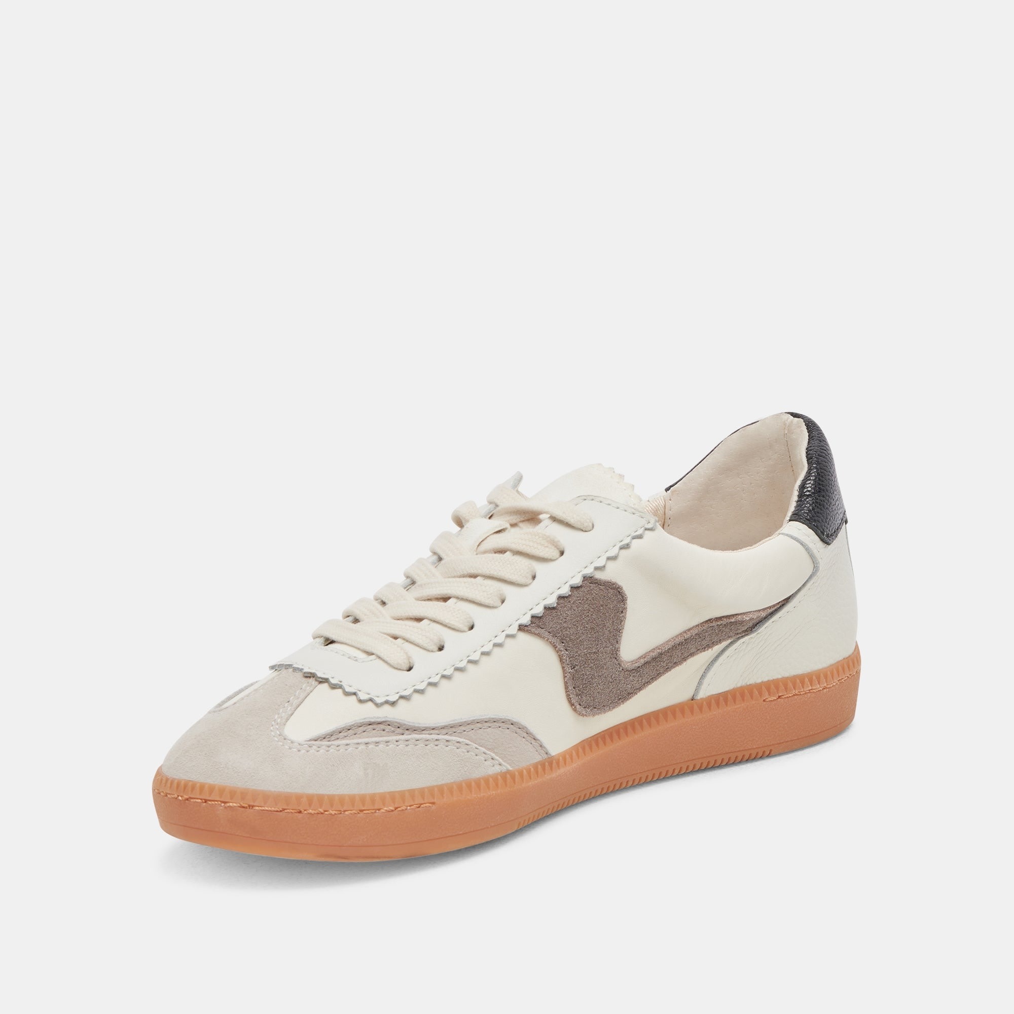 Dolce Vita Notice Sneakers White/Grey Leather - The Periwinkle Shoppe
