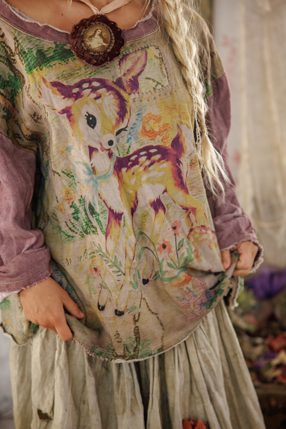 Magnolia Pearl Dama Dama Hermosa Sweatshirt Top 2258 One Size - The ...