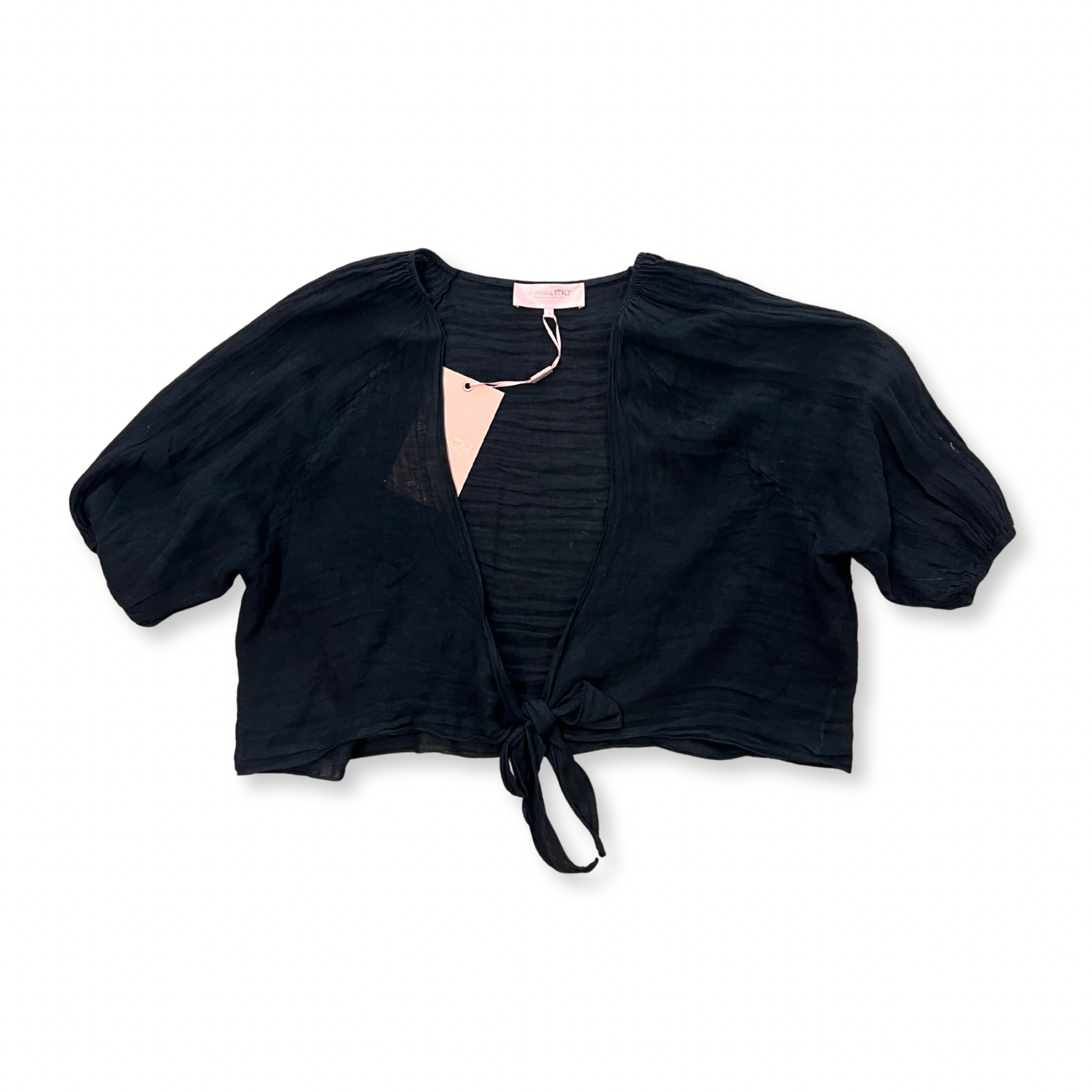 Cassis Black Tie Top - The Periwinkle Shoppe