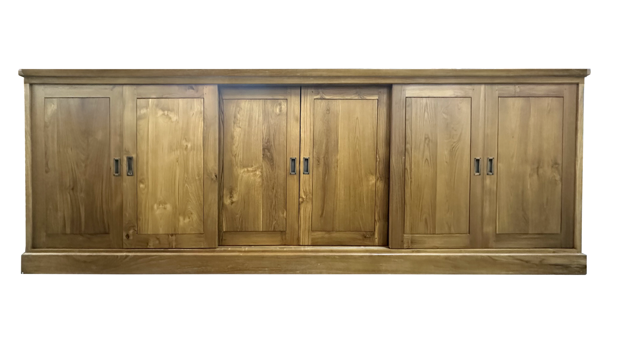 Buffet en teck massif 6 portes coulissantes 300x60x100 cm Naturel - TIKI