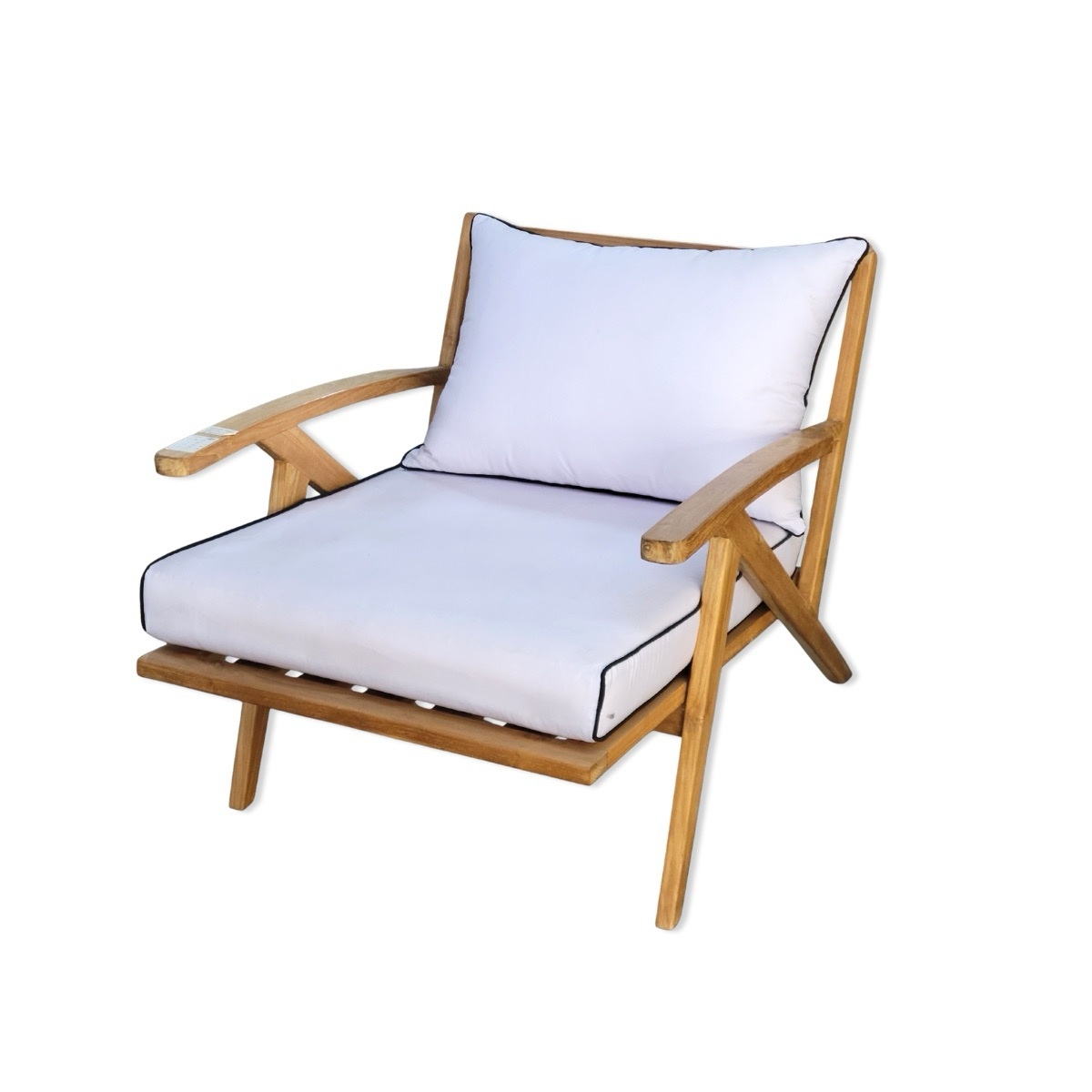 JAVA Fauteuil en teck avec coussin 75x90x79 cm - TIKI