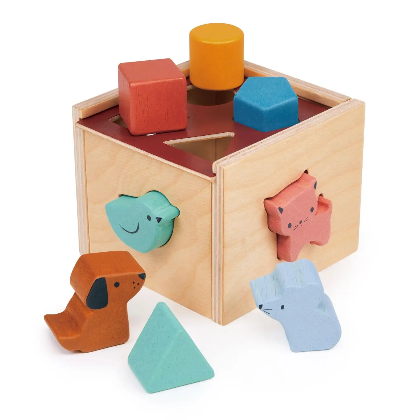 Wood Shape Sorting Cube - Copper Alley Gift Boutique