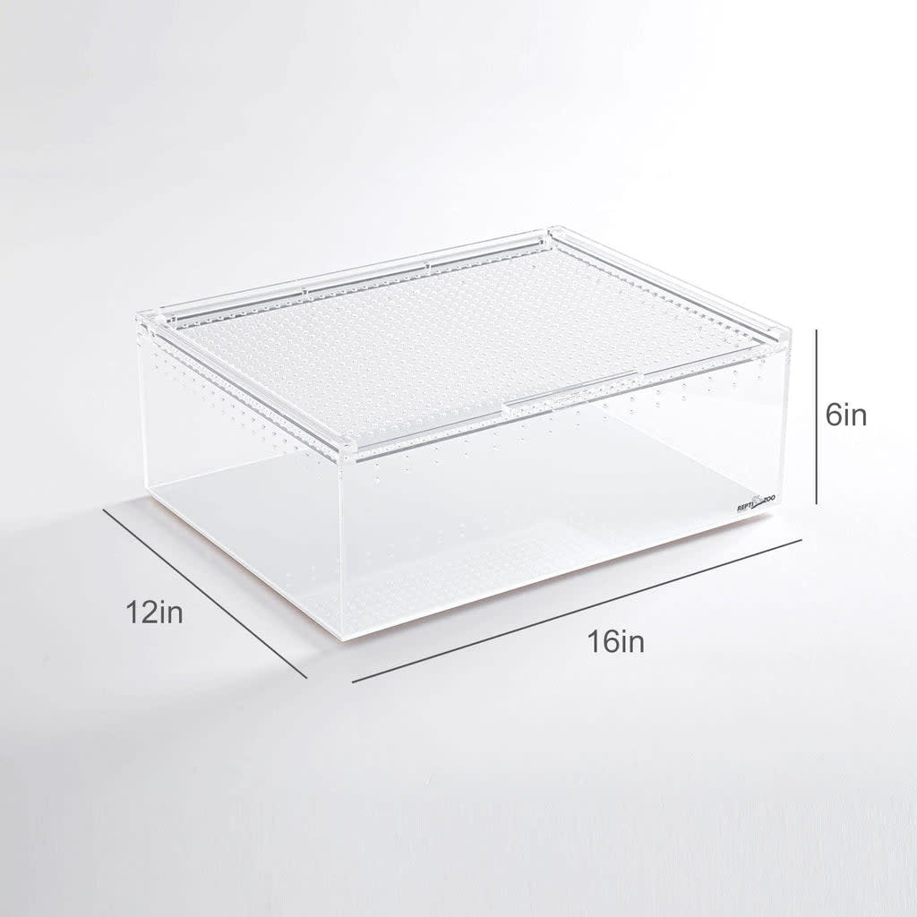Repti Zoo Magnetic Acrylic Enclosure 16''x12''x6'' - Roonami