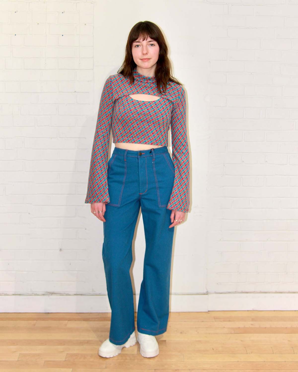 Studio Citizen Carpenter Pants in Blue with Orange Top Stitch - CITIZEN VINTAGE