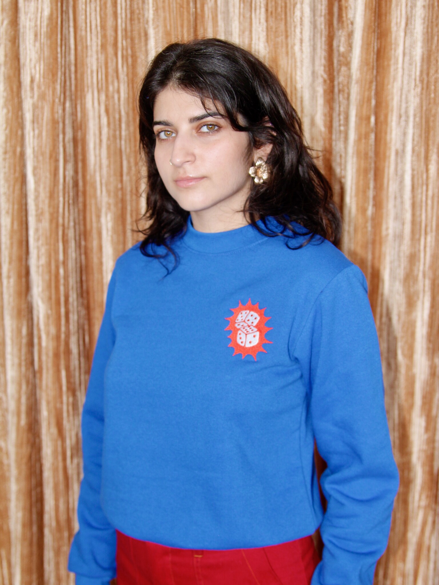 Studio Citizen Blue Crew with Dice Embroidery - CITIZEN VINTAGE