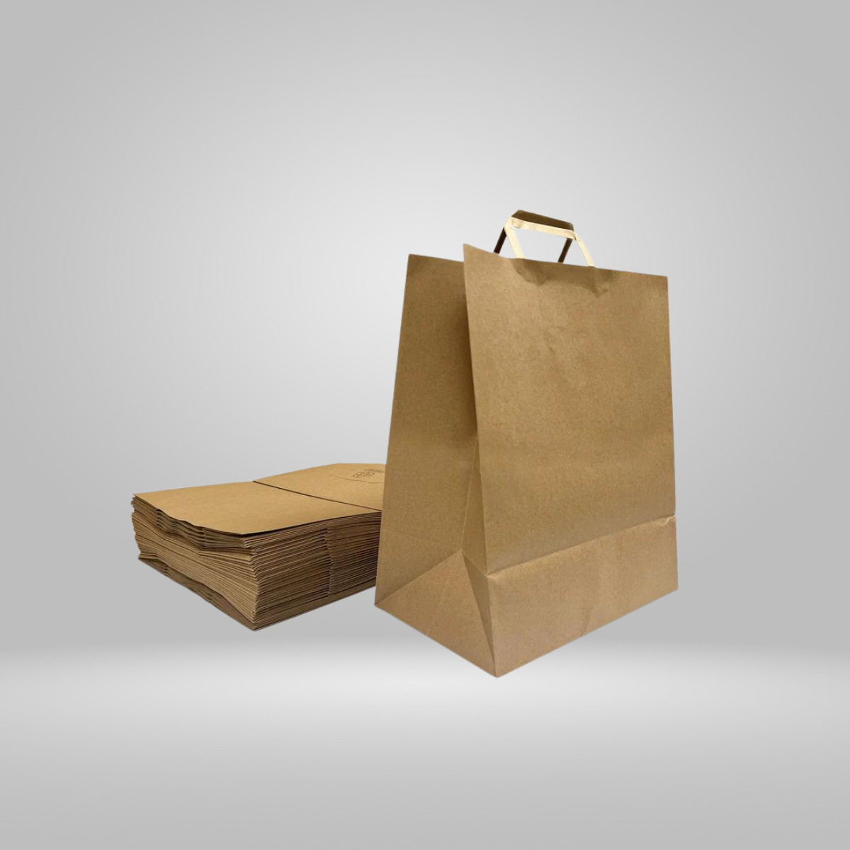 TOGO PAK Kraft Paper Bags with Flat Handles 12 x 7 x 16.75" (Large) 300 ...