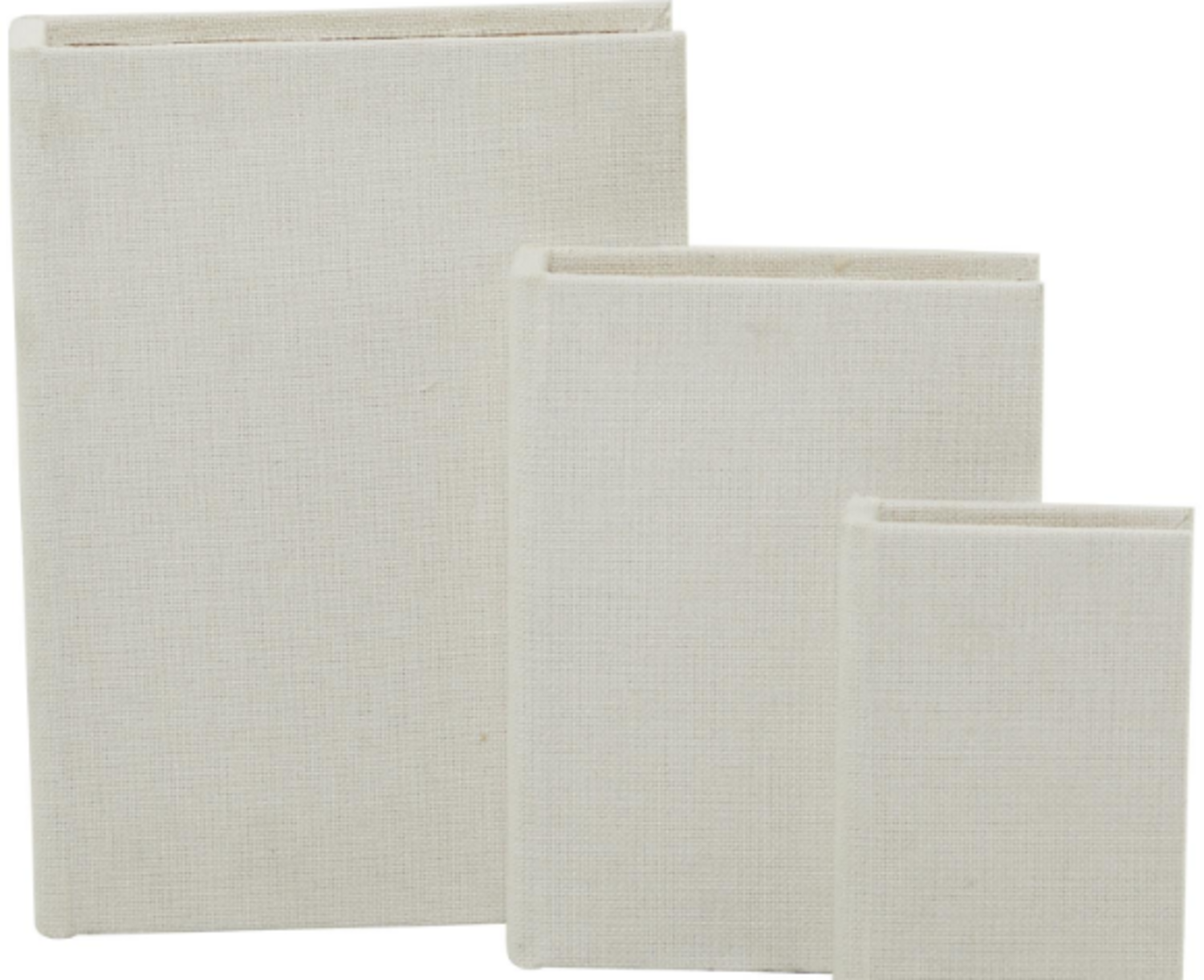 White Linen Faux Book Box - Jes & Gray Living