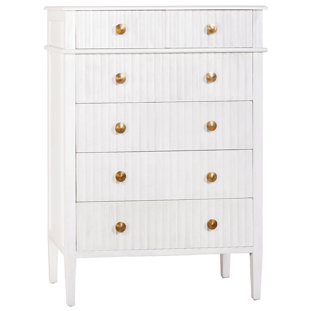 Madison Tall Boy Chest Monument White - Jes & Gray Living