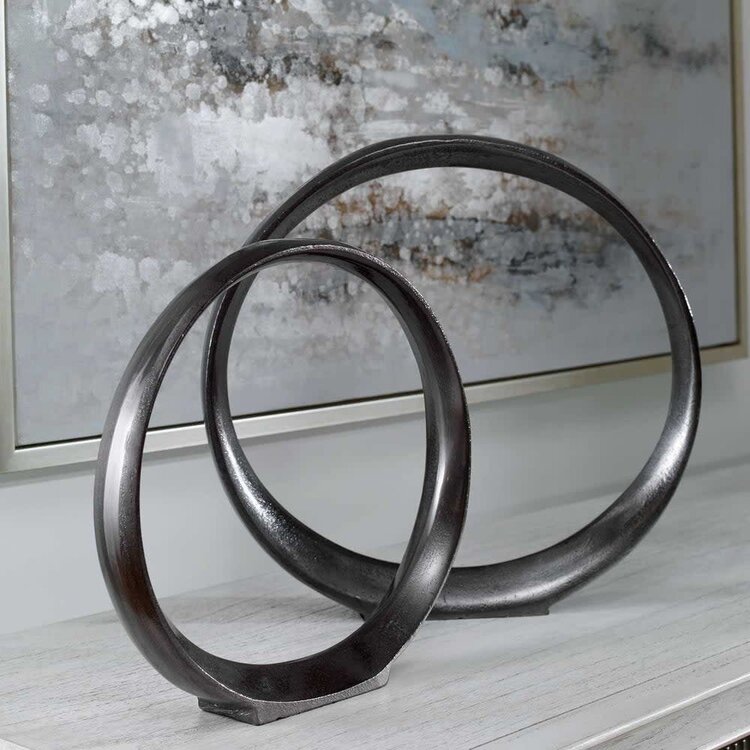 Orbits Ring Sculpture Black Nickel- - Jes & Gray Living