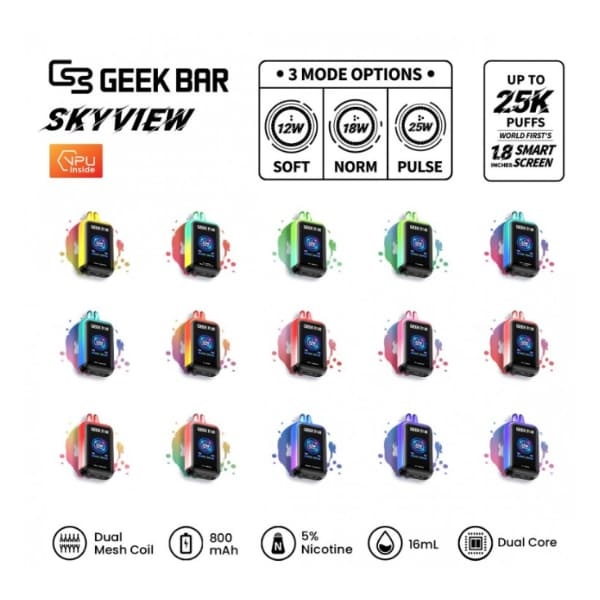 Geek Bar Geek Bar SKY VIEW 25000 Puff Disposable Sour Watermelon Blue ...