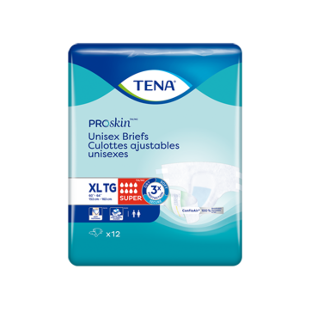 Tena Proskin Unisex Briefs, Extra Large, 12/cs - Medi Healthcare