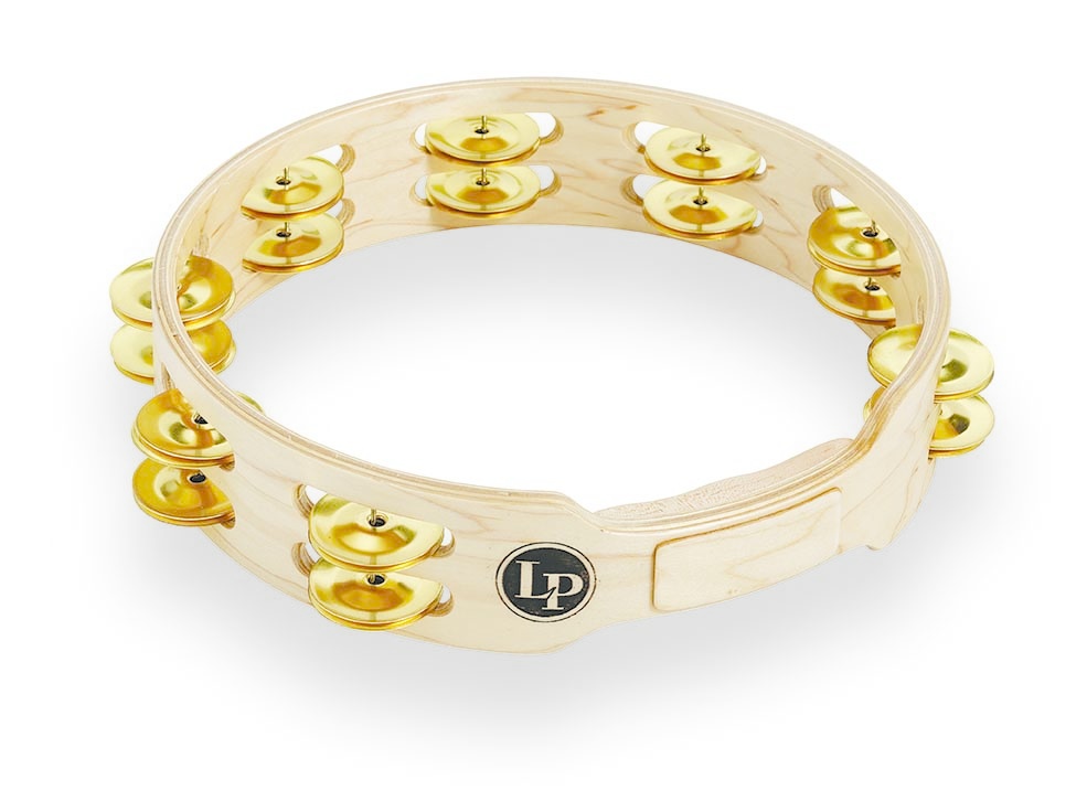 LP LP - LP382-B - 10" Wood Double Row Tambourine - Brass - Professional ...