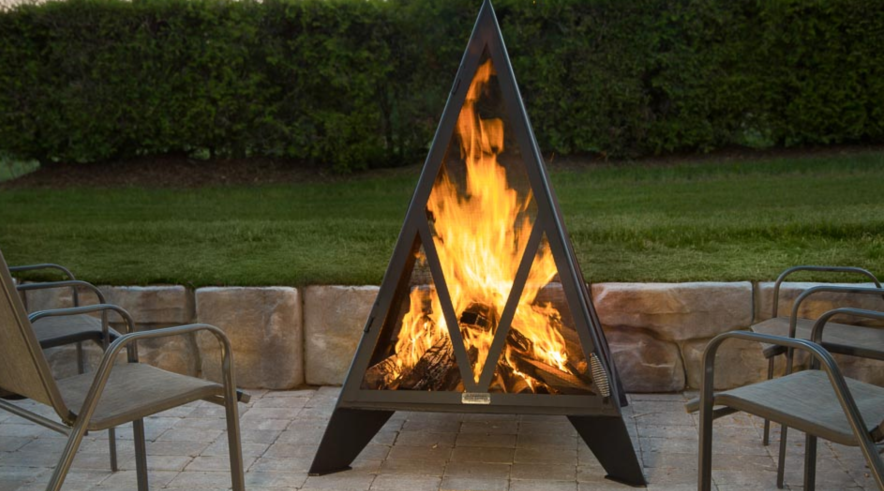 Pyramid Outdoor Fireplace - Outdoor Living