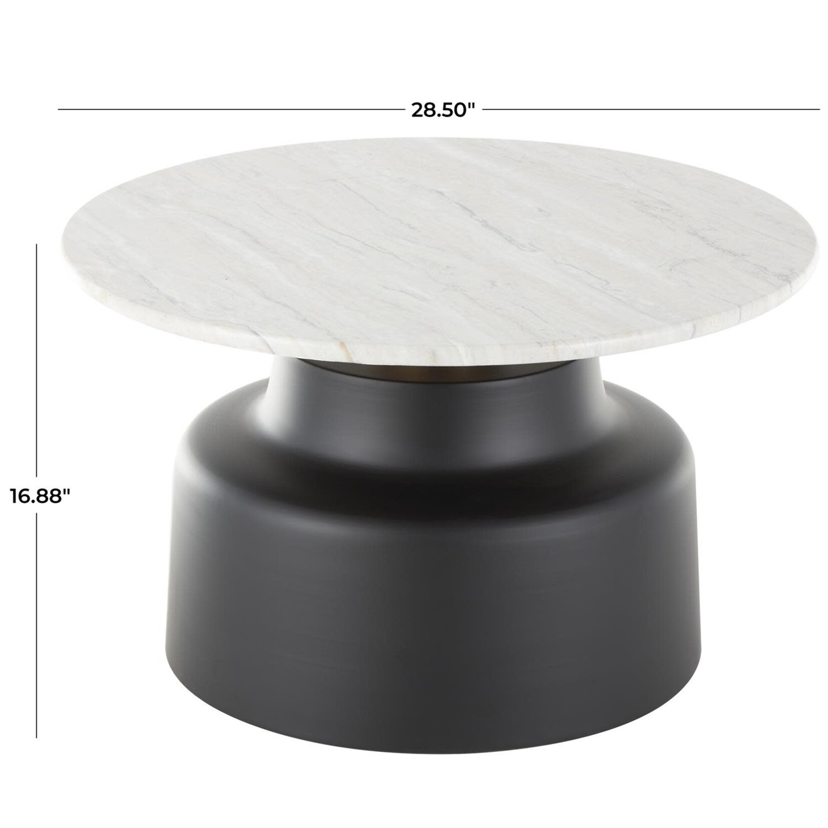 13705 Wood Metal Round Coffee Table 29w - Furniture Walk