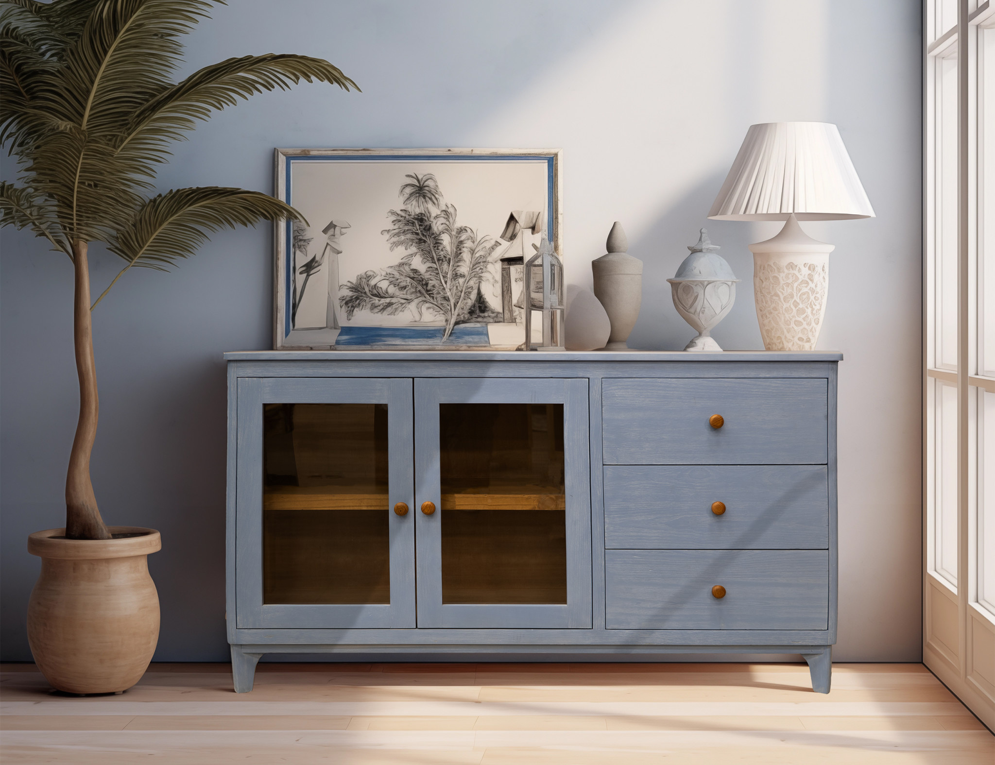 Giza Light Blue Console - Furniture Walk
