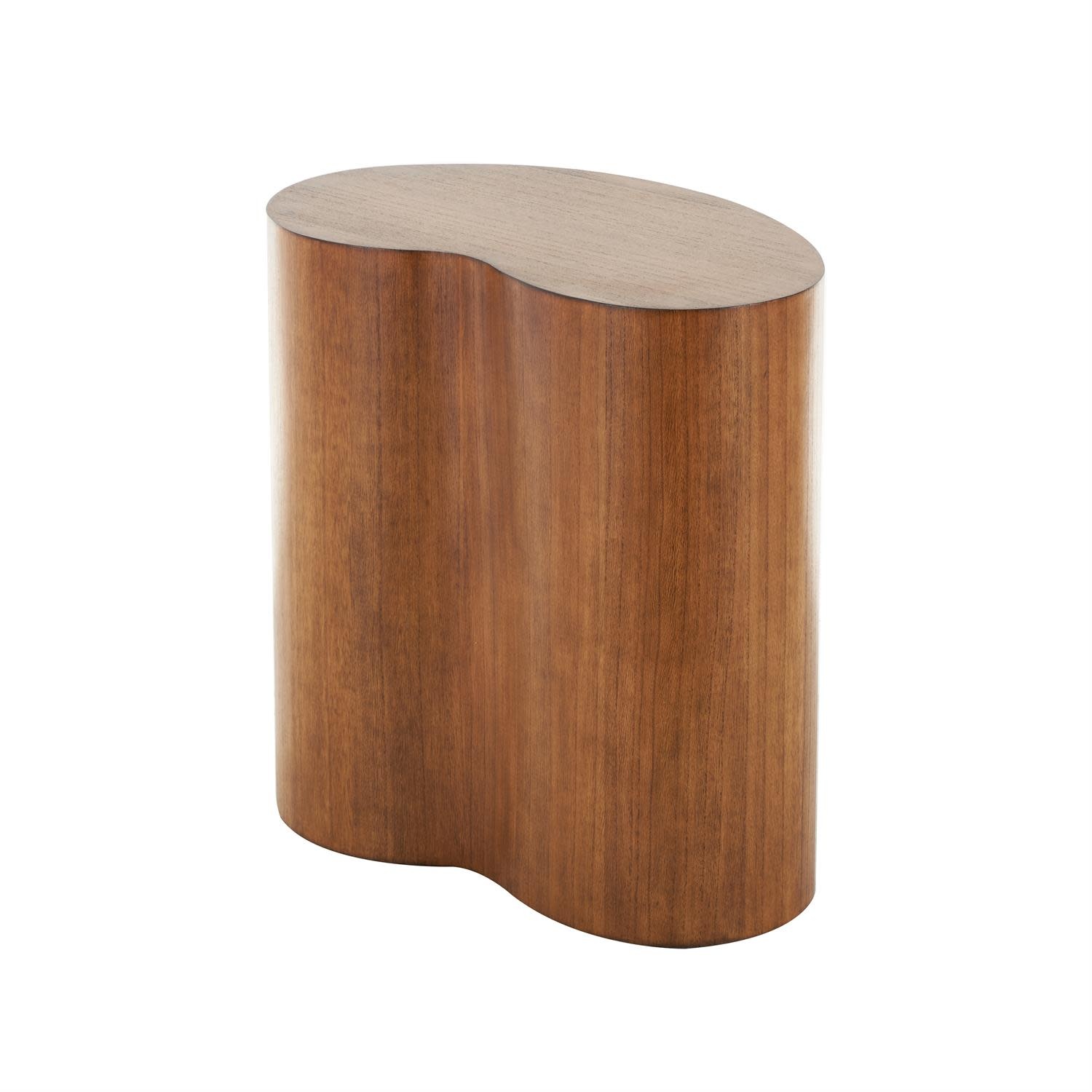 Brown Wood Heart Inspired Side End Accent Table - Furniture Walk