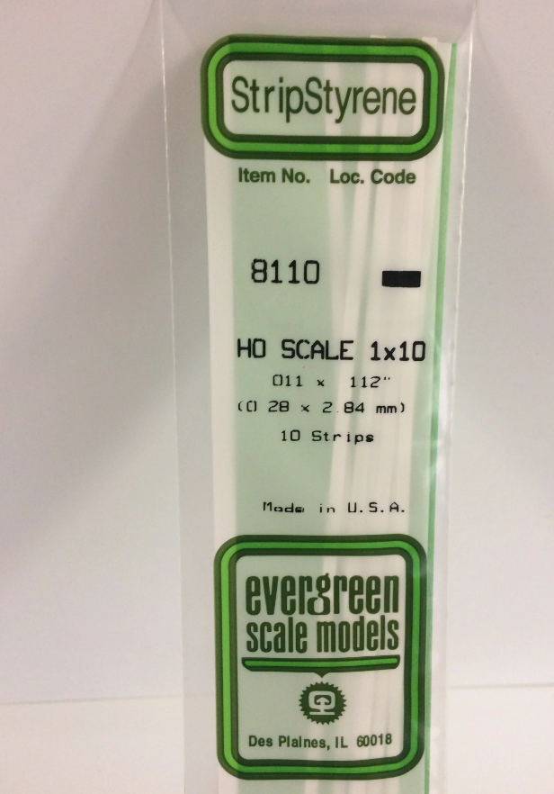 Evergreen 8110 - .011" X .112" X 14 OPAQUE WHITE POLYSTYRENE HO SCALE ...