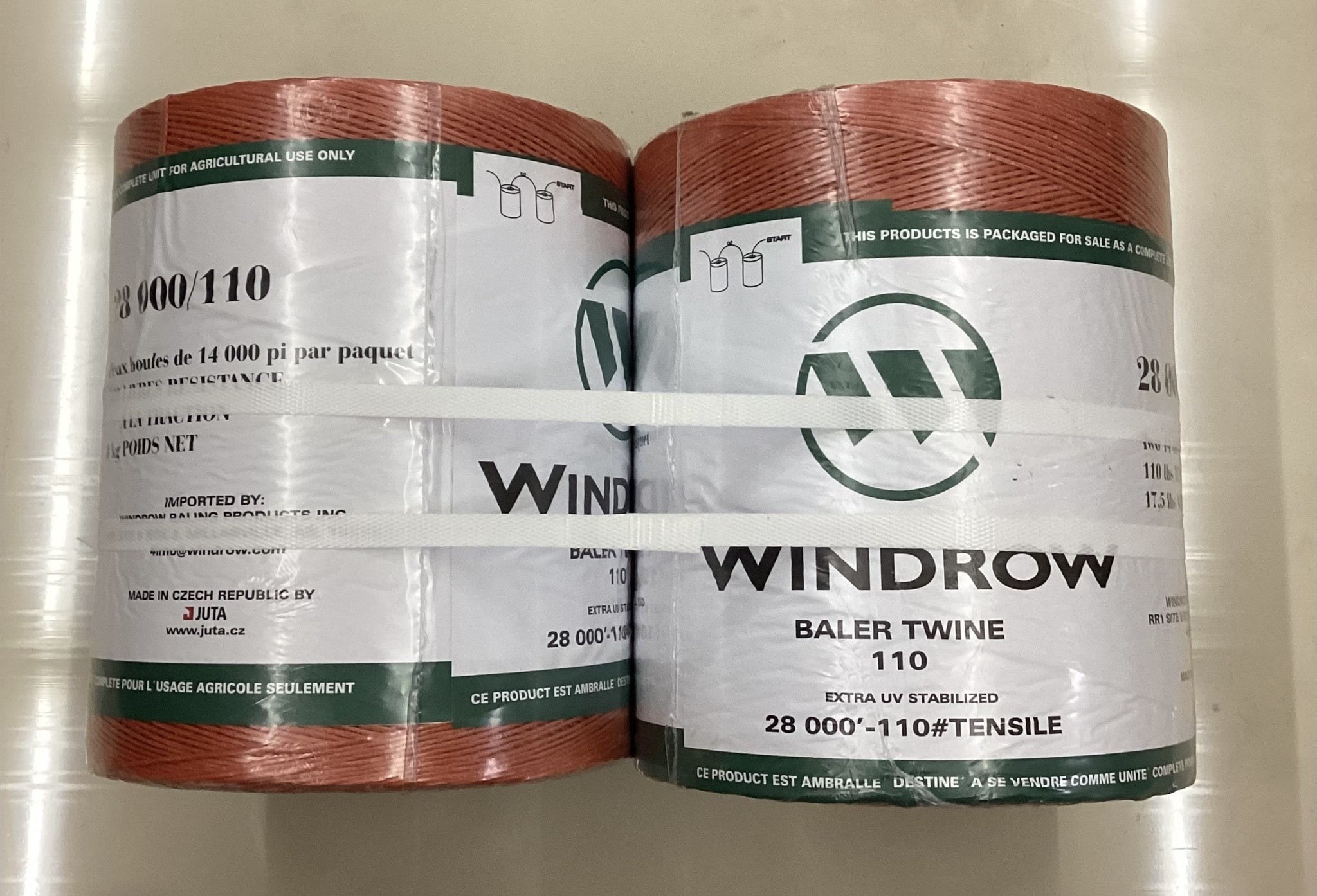 WINDROW Plastic Twine 28,000 TS 110 Orange - Stick and Stone Tack Shop