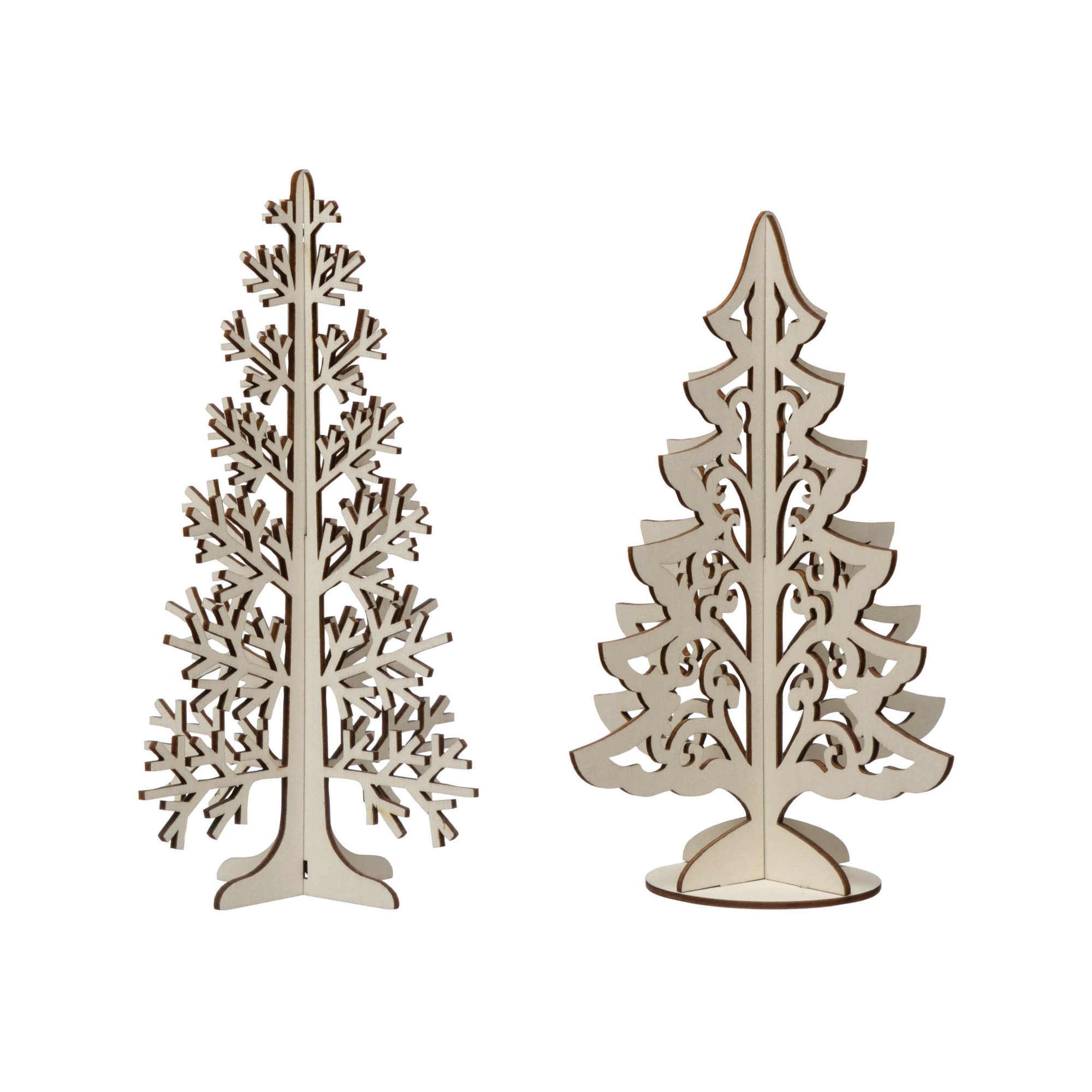 Twinkle Large Wood Interlocking Laser Cut Tree, 2 Styles, EACH - Styron ...