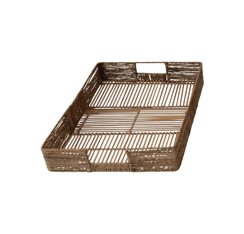 Large Hand-Woven Tray with Handles (EACH) - Styron & Hughes Interiors ...