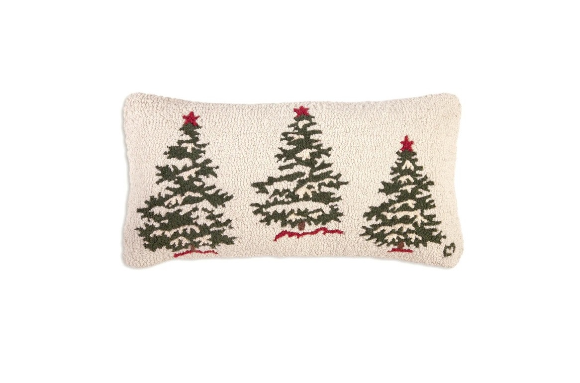 15" x 30" Trees on White Pillow - Styron & Hughes Interiors eCommerce
