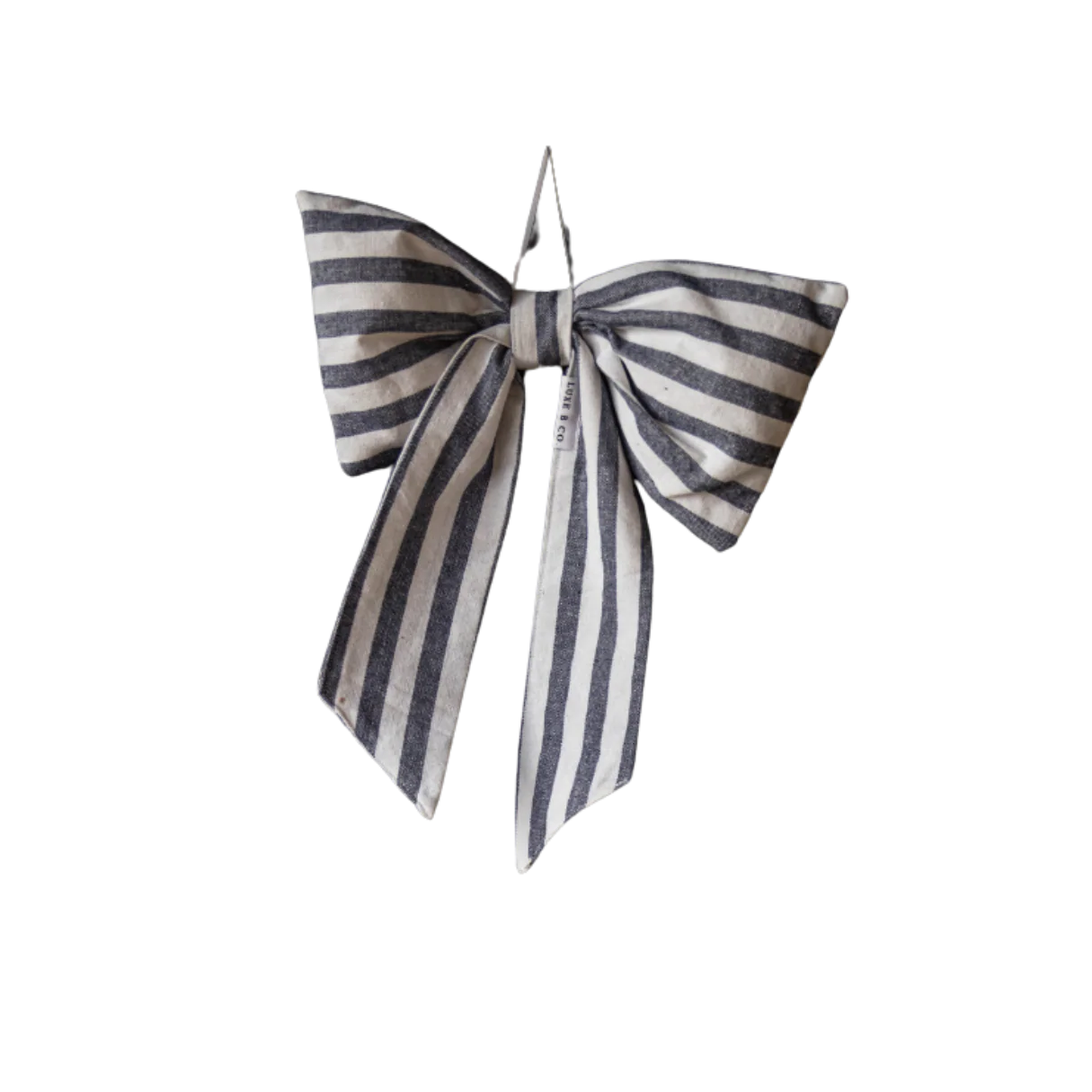 Medium Blue Striped Bow - Styron & Hughes Interiors eCommerce