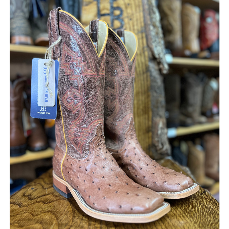 Anderson Bean Rum Brown FQ Ostrich - HB Boot Corral