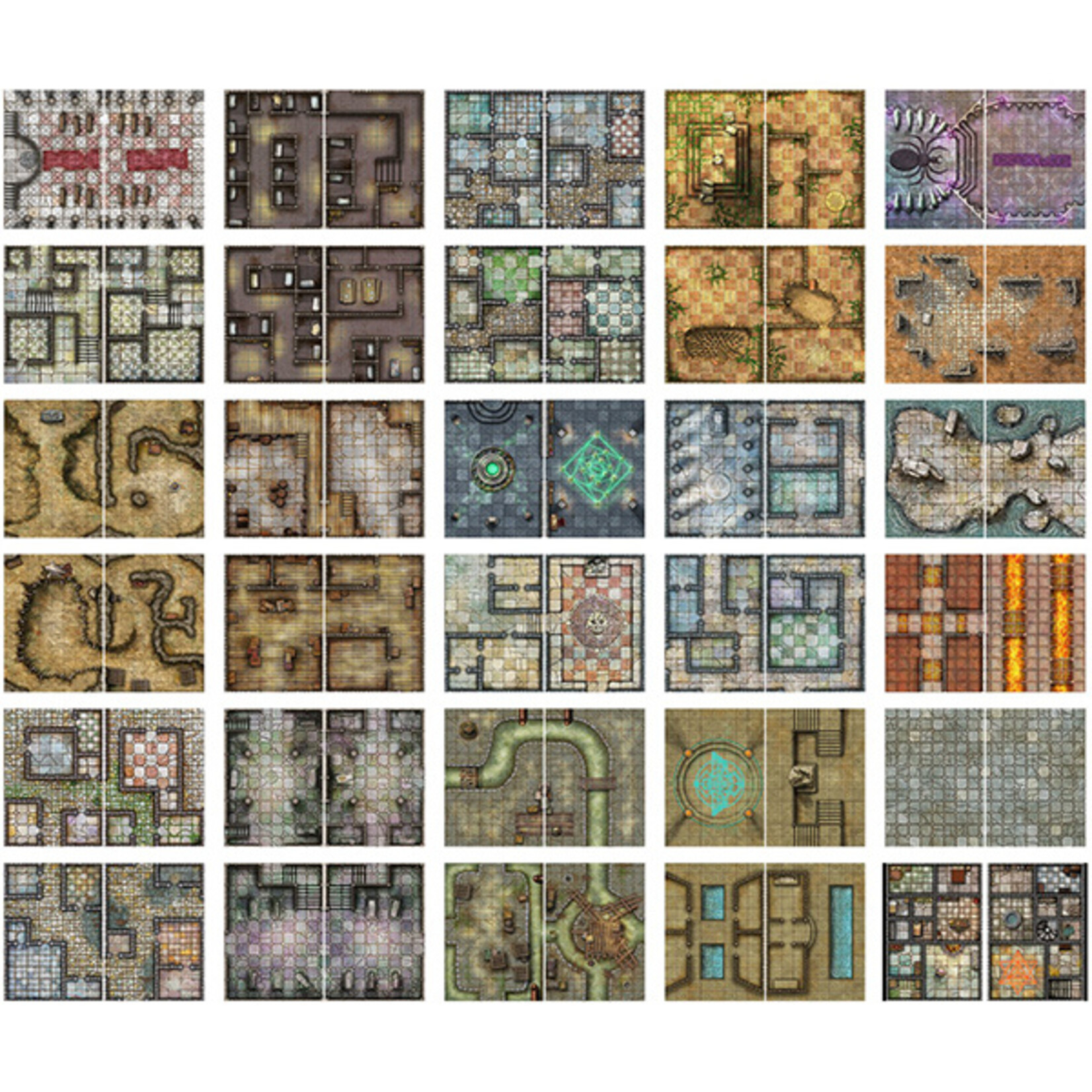 Battle Mat: Big Book of Battle Mats- Cells & Shrines - Beyond the Board