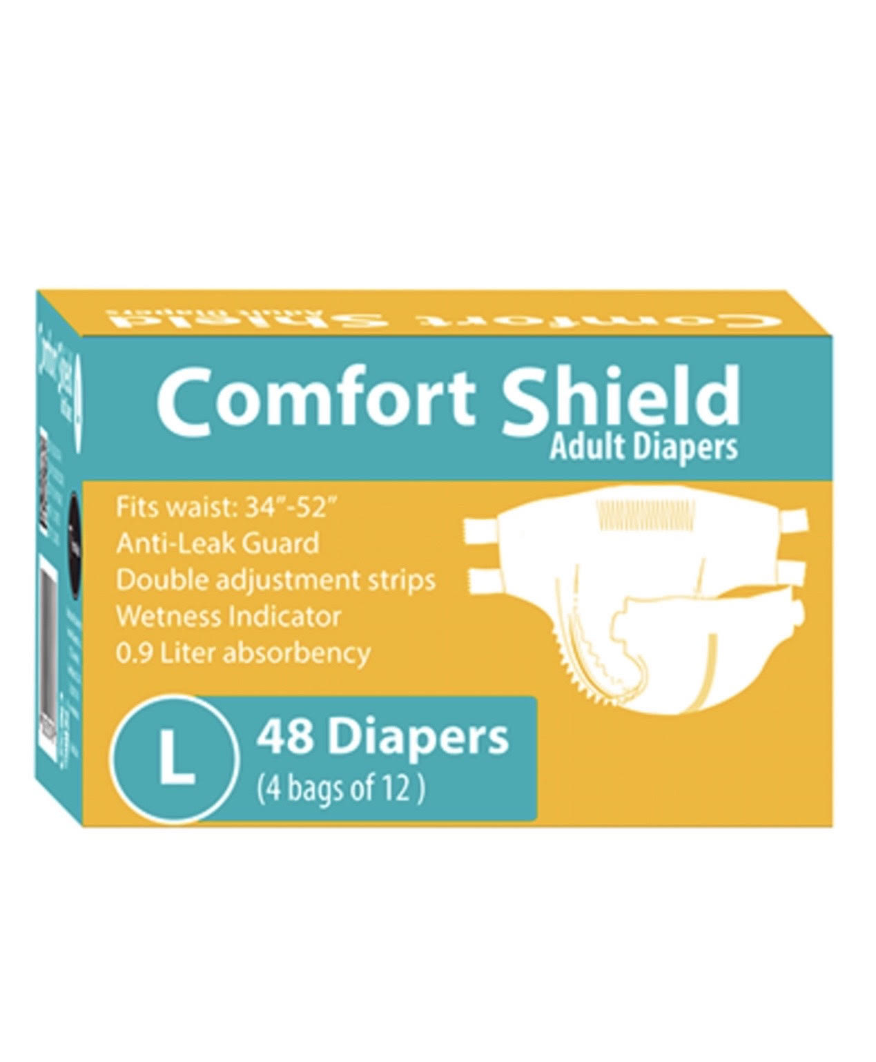 Comfort Shield Adult Diapers (Large) - NDC# 50632-0007-48 - Durable ...