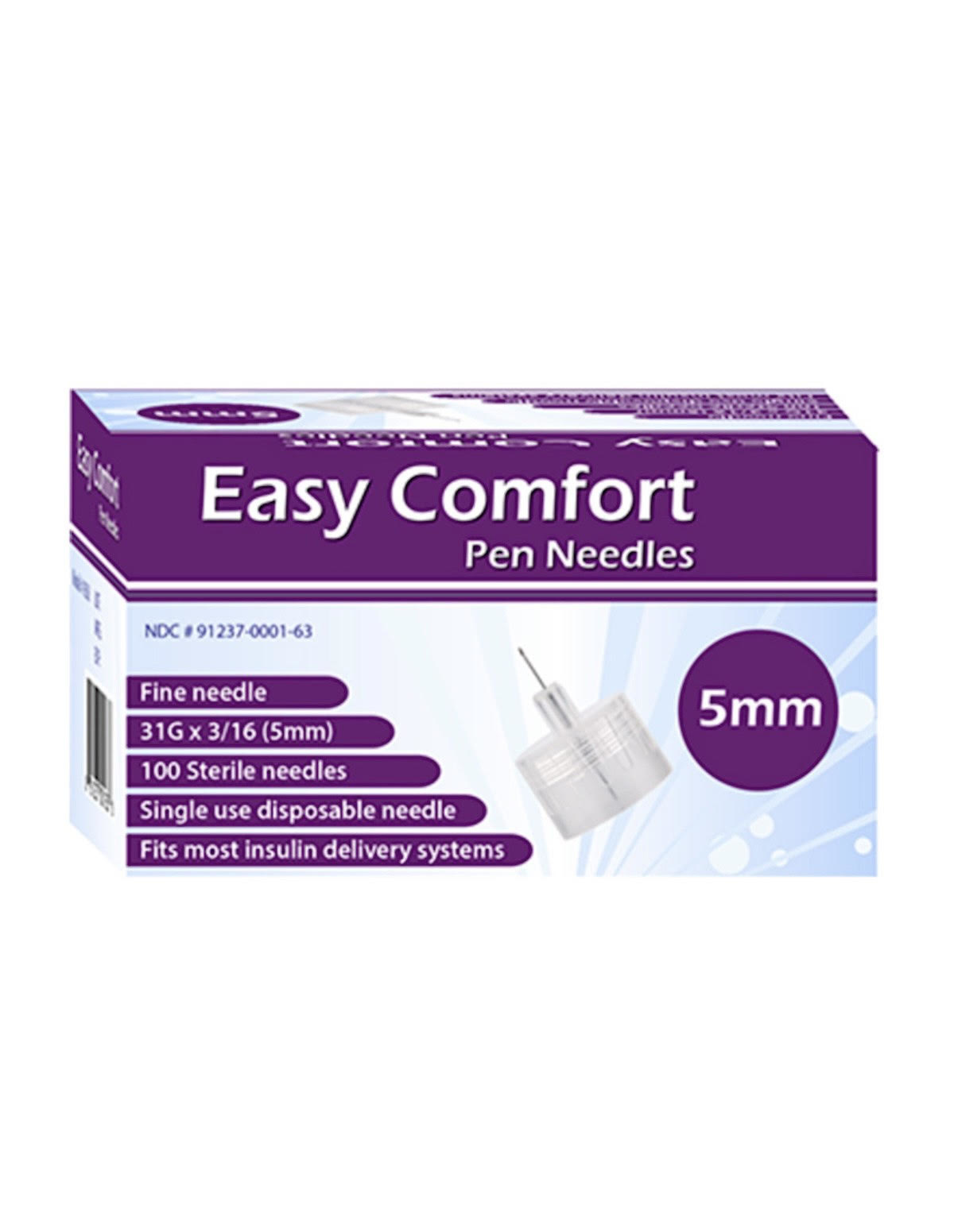 Easy Comfort Pen Needles 31G 5mm - NDC# 91237-0001-63 - Durable Health ...