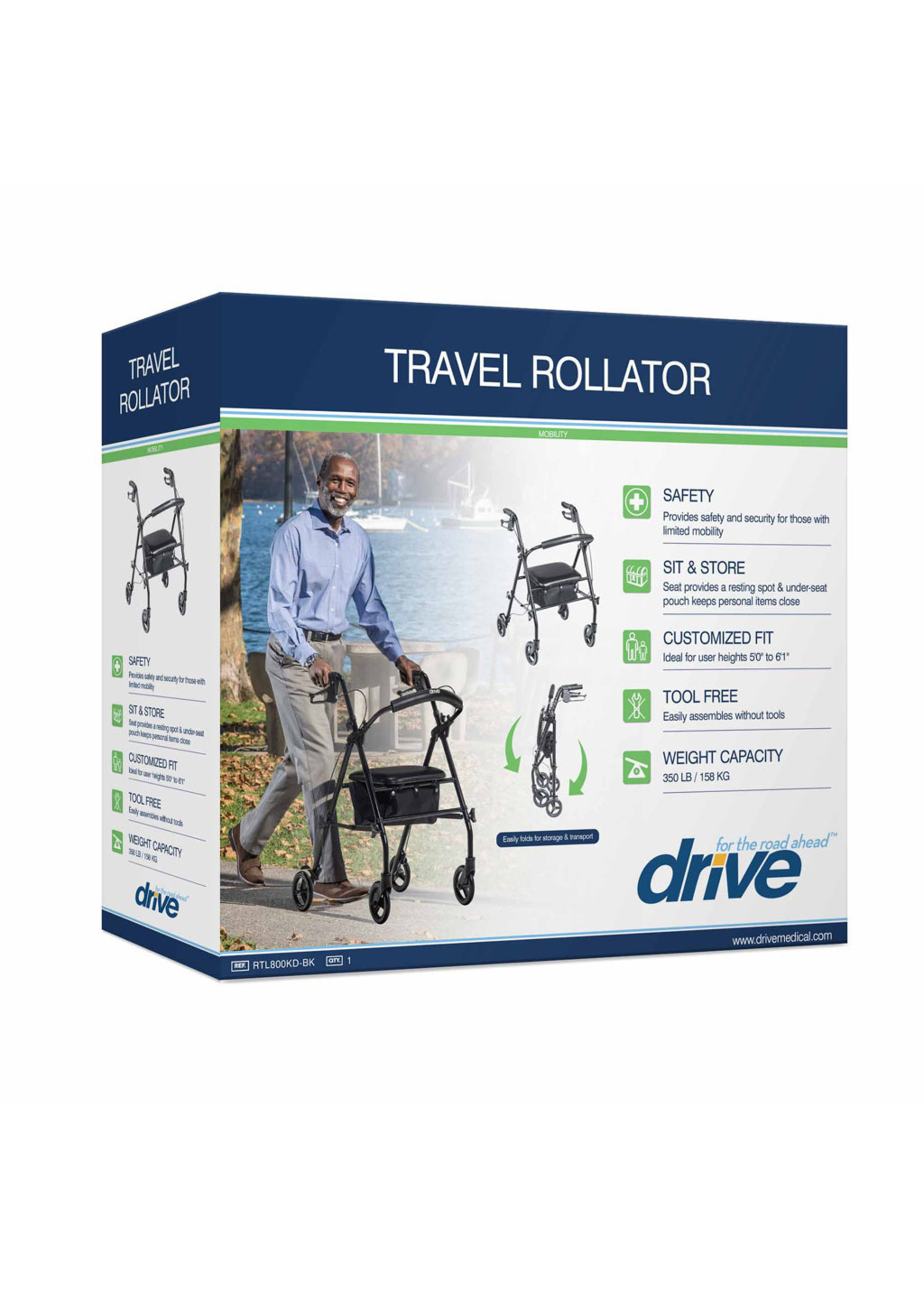 RTL800KD-BK - Travel Rollator, Black - Code: - Durable Health Medical ...