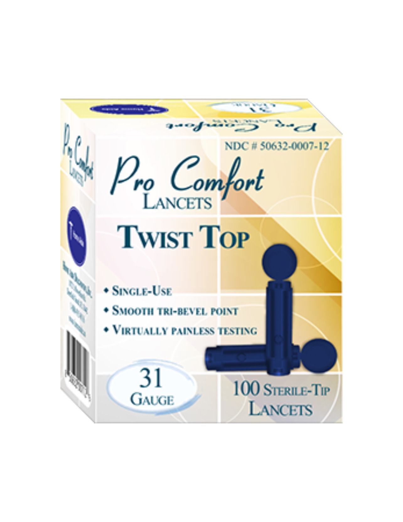 Pro Comfort Lancets Twist Top 31G, 100 ct, 200/case - Durable Health ...