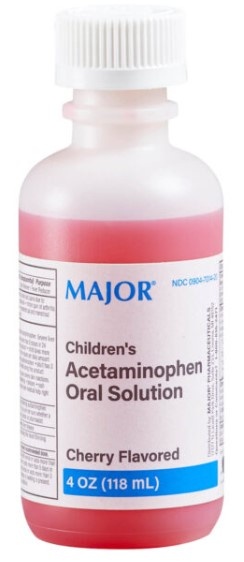 Major Pharmaceuticals Acetaminophen, Oral Solution, Cherry, 160mg ...