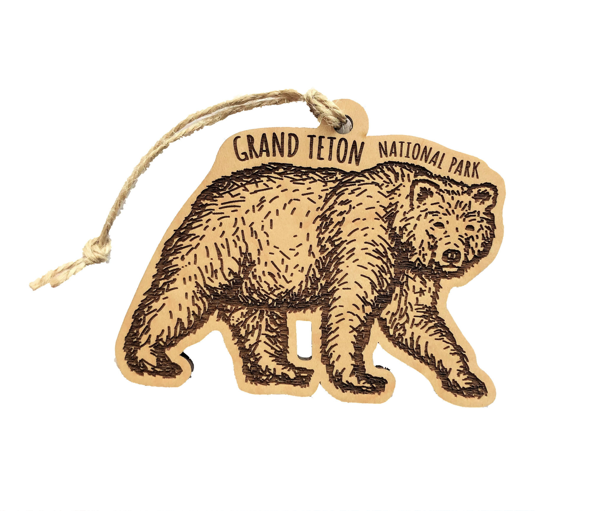 GTNP GRIZZLY WOOD ORNAMENT - Grand Teton Association