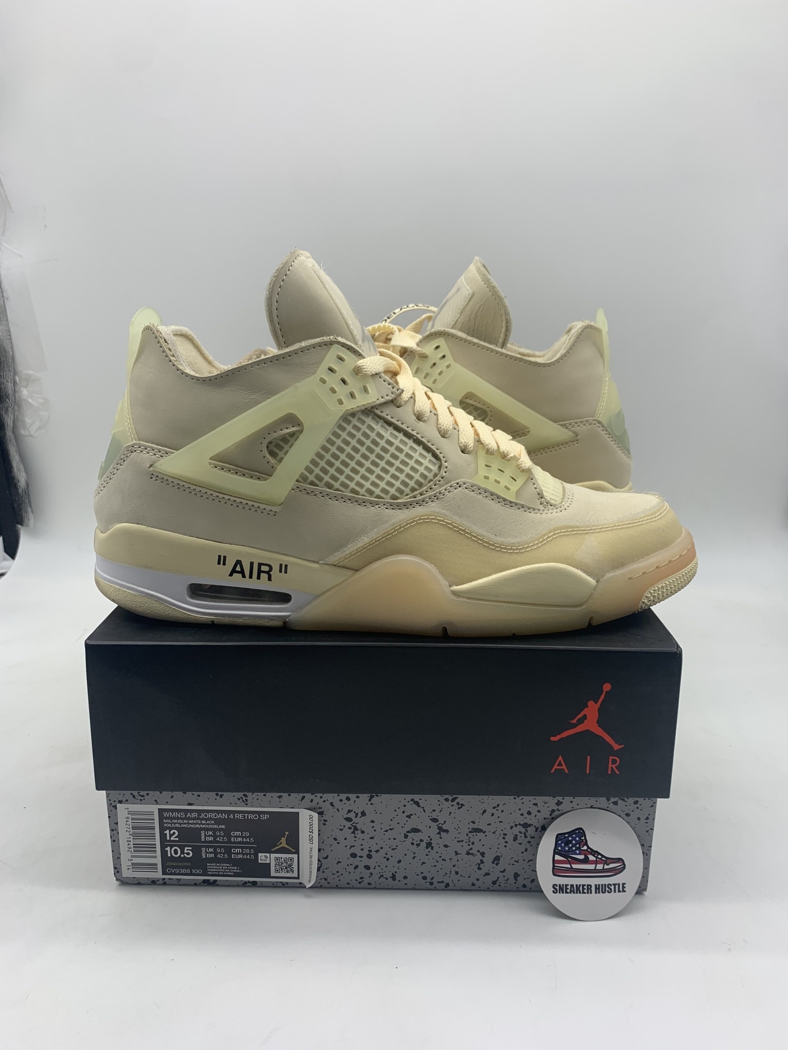 Jordan 4 Retro Off-White Sail (Women's) - Sneaker Hustle