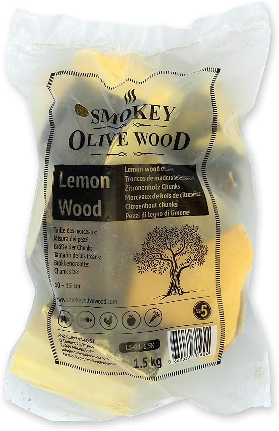 Smokey Olive Wood Lemon Chunks #5 1.5kg - Saskatoon Barbecues & More