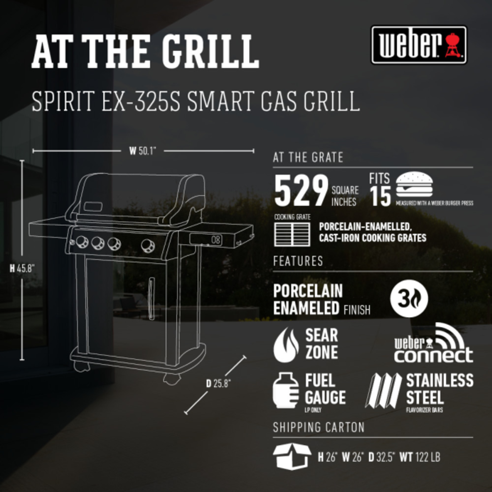 Weber Spirit EX-325s Black NG - Saskatoon Barbecues & More
