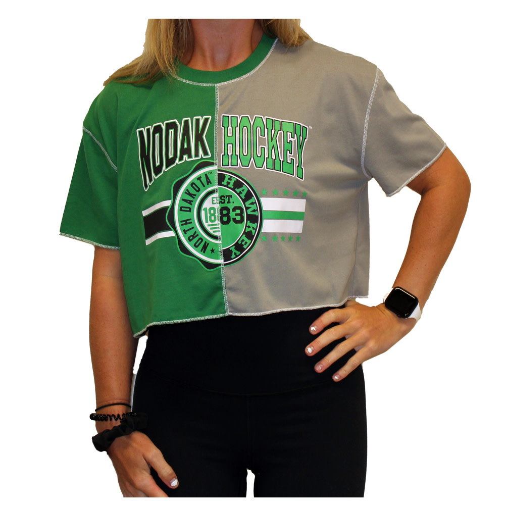 Colorblock NODAK Hockey Crop - Sioux Shop at Ralph Engelstad Arena