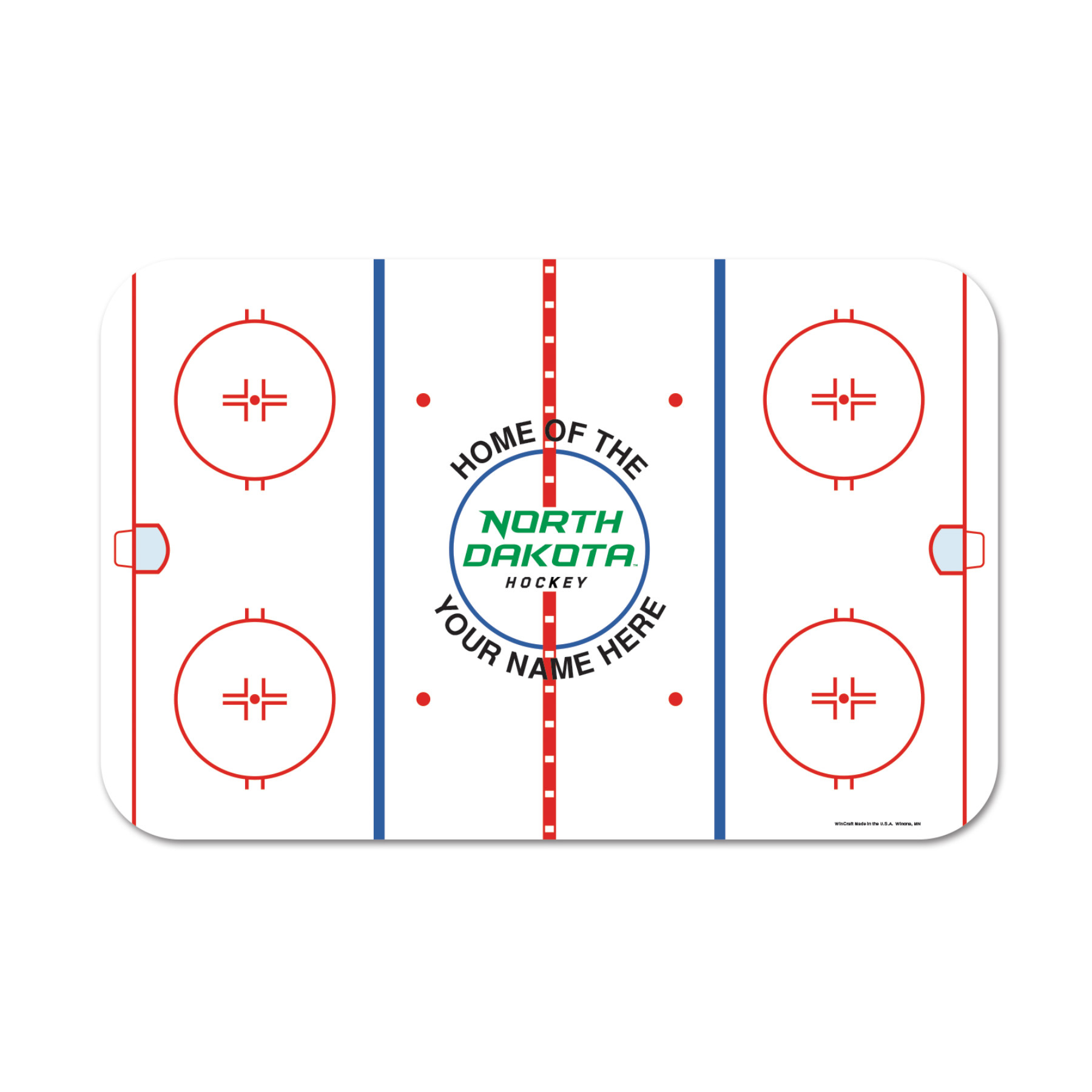 Personalized North Dakota Hockey Rink 11"x17" Wood Sign - Sioux Shop at ...