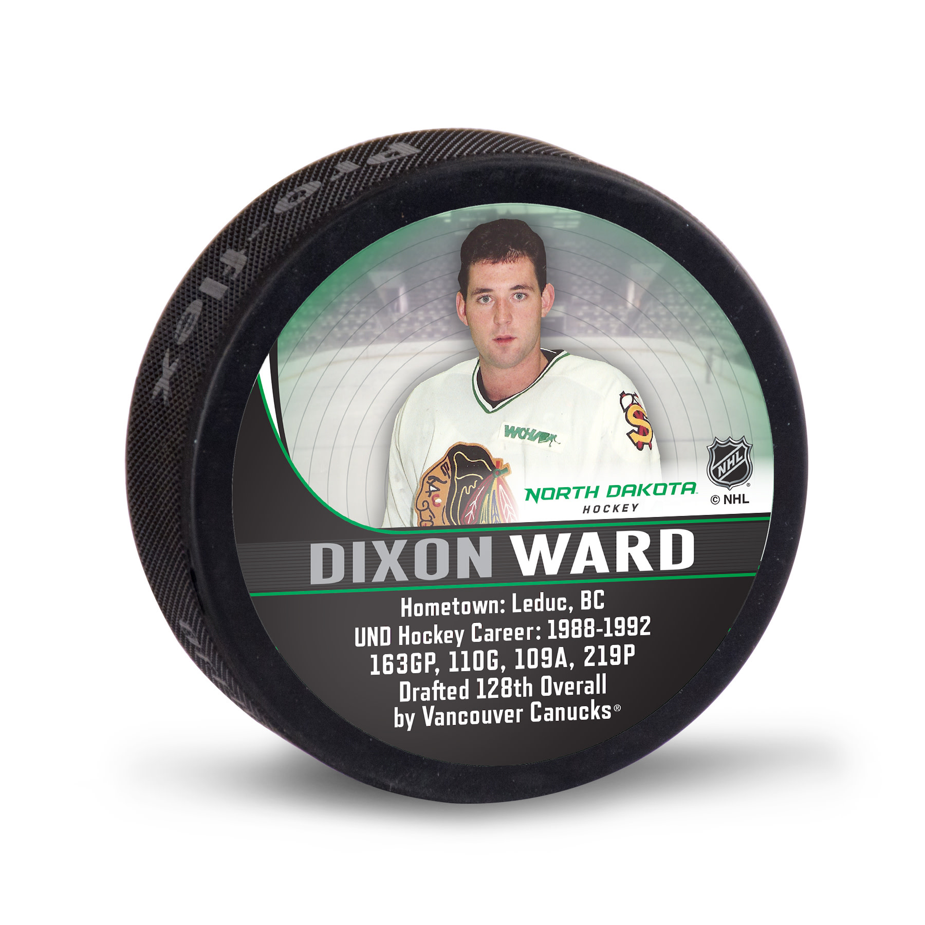 UND Alumni Dixon Ward Puck - Sioux Shop at Ralph Engelstad Arena
