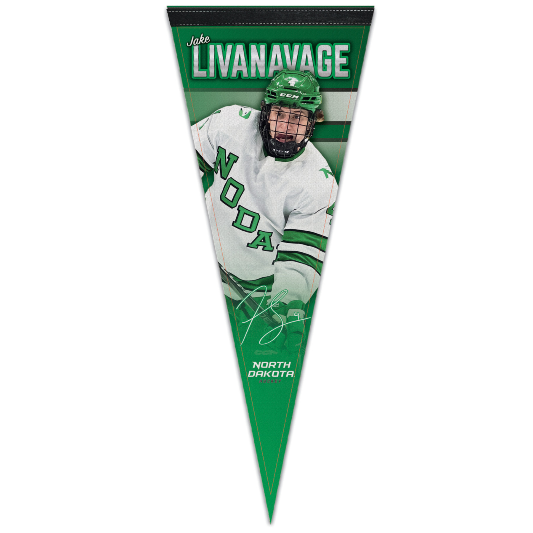Jake Livanavage #4 UND Hockey 12" x 30" Player Pennant - Sioux Shop at ...