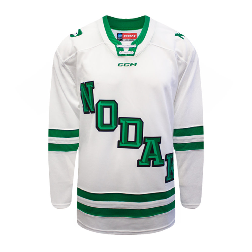 Youth CCM Replica Home Alt. White NODAK Hockey Jersey - Sioux Shop at ...