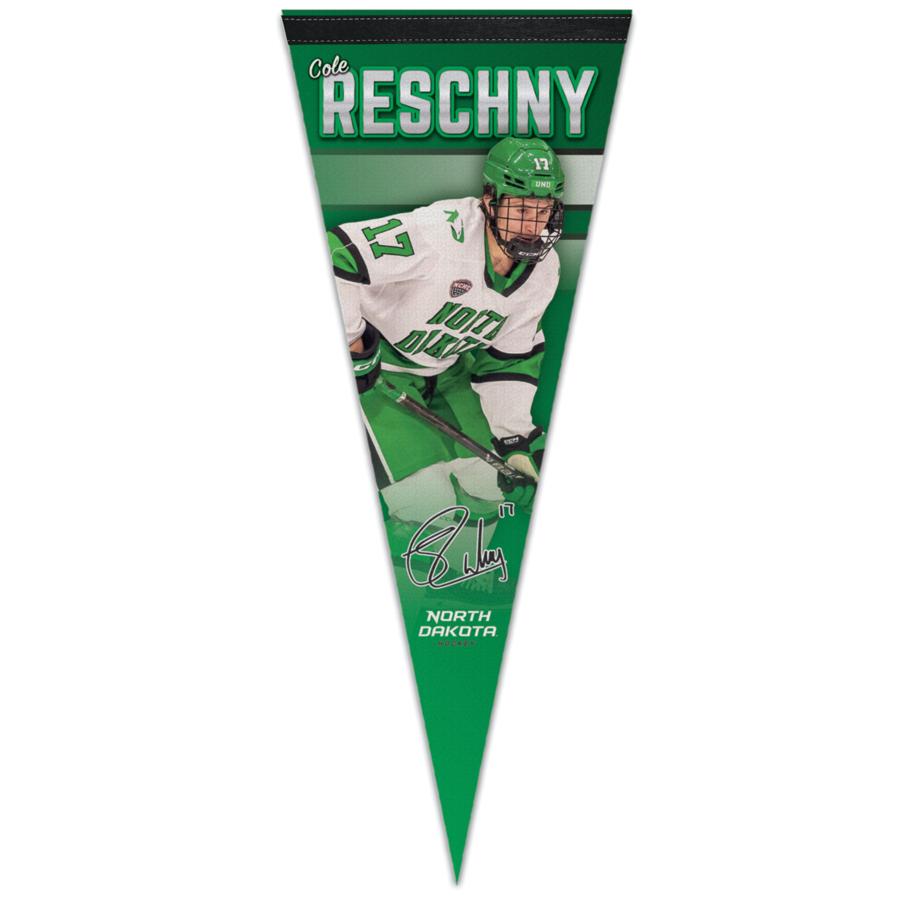 Cole Reschny #17 UND Hockey 12" x 30" Player Pennant - Sioux Shop at ...
