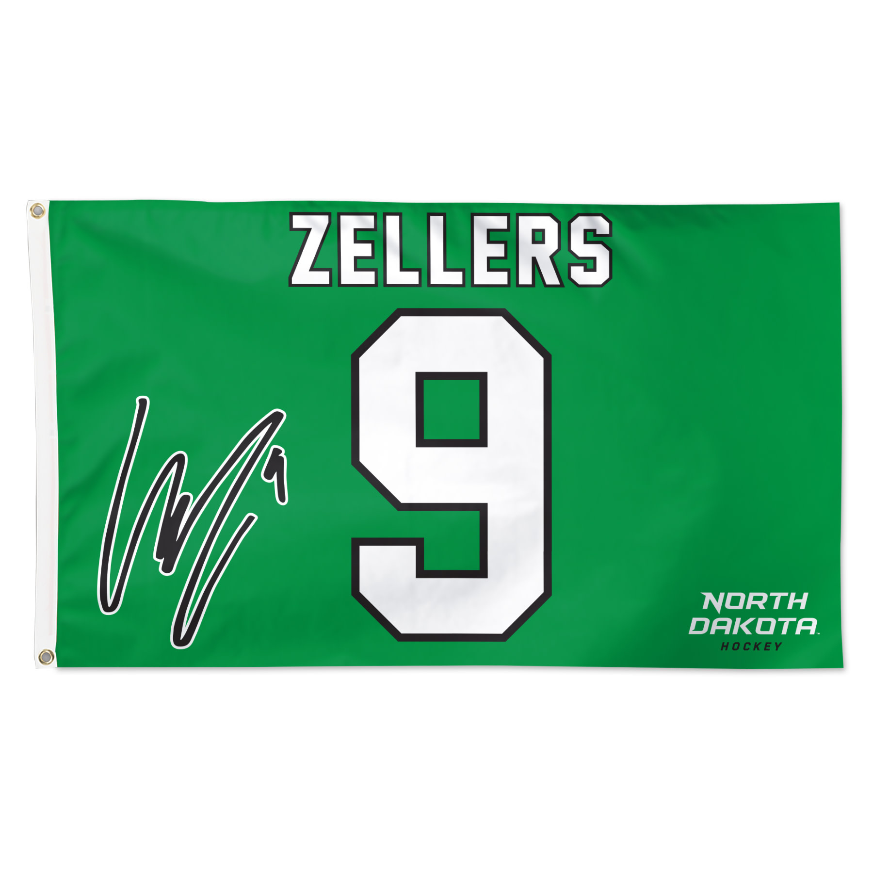 Will Zellers #9 UND Hockey 3' x 5' Flag - Sioux Shop at Ralph Engelstad ...