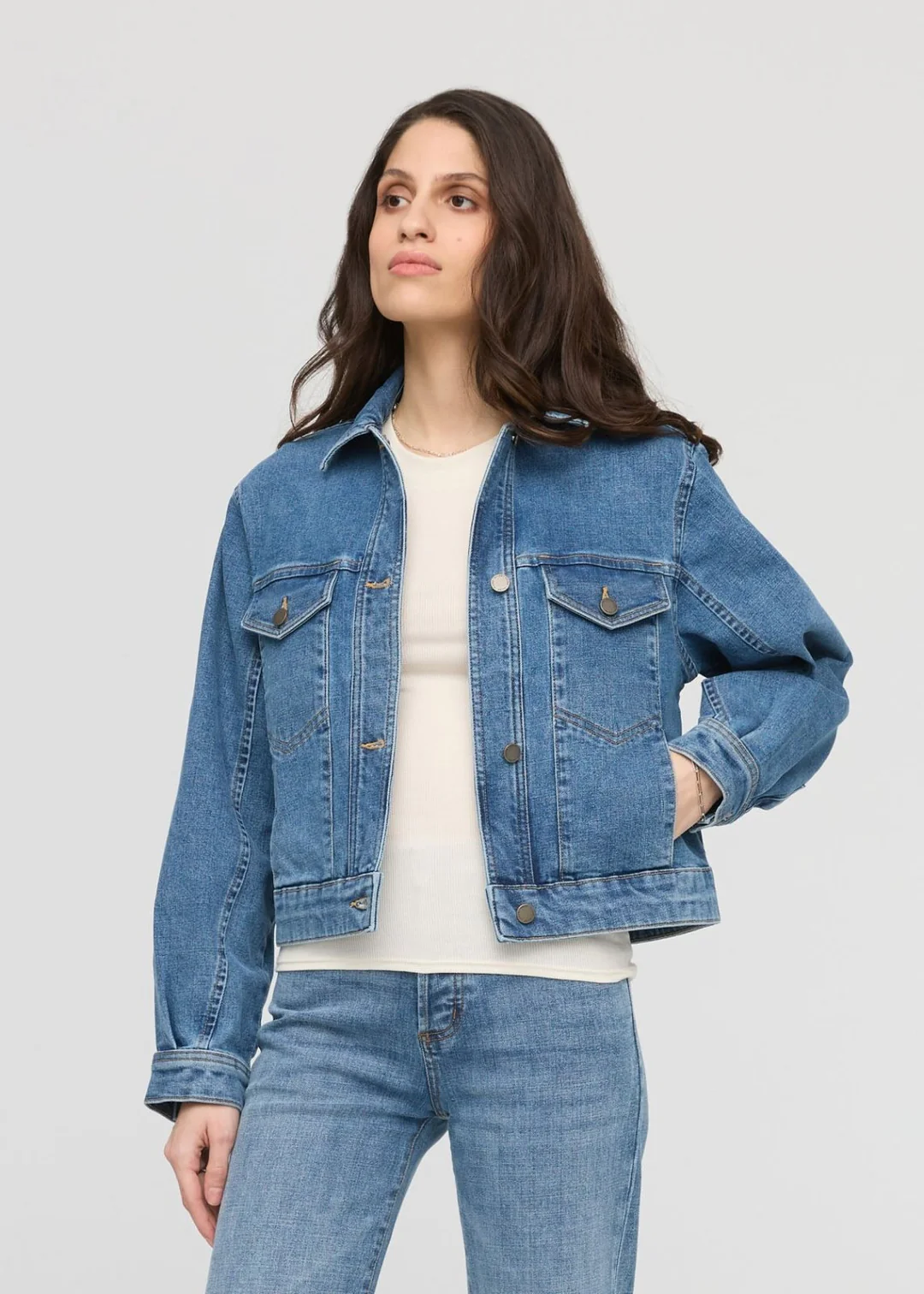 DUER Women's Midweight Denim Pleated Jacket | Active Endeavors - Active ...