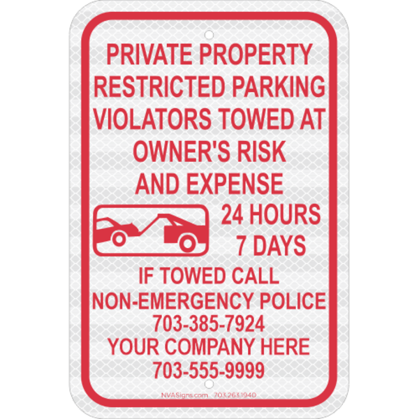 Tow Signs Based on Location - NVA Signs & Striping